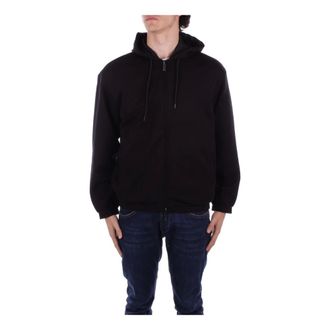 Emporio Armani Homme, Sweatshirts et sweats &agrave; capuche, Noir, Taille: M Sweat &agrave; capuche noir zipp&eacute; avec logo sur le devant