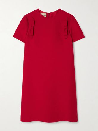 Valentino Garavani Minikleid Aus Einer Woll-seidenmischung Mit Schleifen - Rot