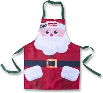 Zenker Kleine Backschürze Santa Claus - Perfekt für kleine Bäcker und Köche, weihnachtliches Design, längenverstellbar, waschmaschinenfest, Designed in Germa