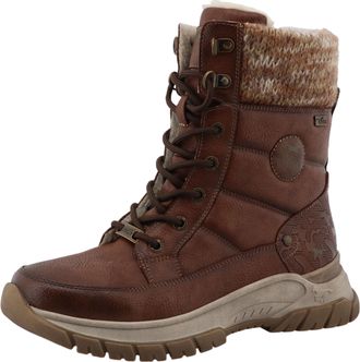 Mustang Jeans Winterboots MUSTANG SHOES Raissa, Damen, Gr. 36, braun (cognac), Lederimitat, Textil, used, Schuhe Winterboots, Schn&uuml;rboots, Winterstiefel mit TEX-Mem