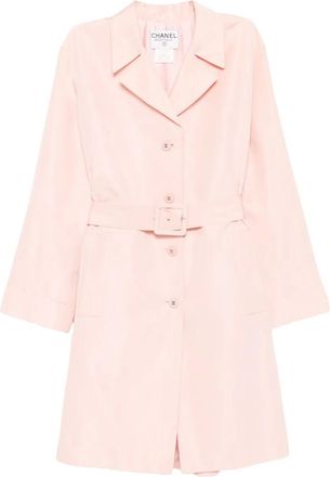 Chanel manteau à simple boutonnage (1996) - Rose