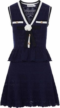 Self Portrait Kurzes Kleid - Blau