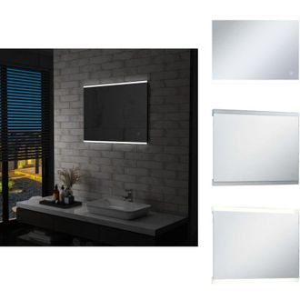 vidaXL LED-Badspiegel mit Ber&uuml;hrungssensor 80x60 cm - LED-Spiegel - Badezimmer Spiegel - Kosmetikspiegel - Spiegelschrank - Beleuchteter Spiegel
