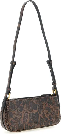 Pinko Python-Print Leather Shoulder Bag - Brown
