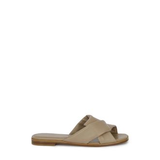 Ferragamo Leder-Pantoletten mit Knotendetail - - Shoes - Damen - Gr&uuml;n - 34 1/2 EU