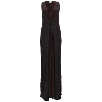 Alysi Kombiniertes Langes Kleid - - Dresses - Damen - Braun - 2XS