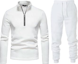 Generic Surv&ecirc;tement pour homme - Couleur unie - Col haut - Demi-fermeture &eacute;clair - Couche de base - Ensemble ample et d&eacute;contract&eacute; - Pour le sport, le jogging,