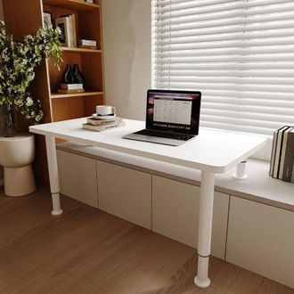 Generic H&ouml;henverstellbarer Schreibtisch,Gaming Tisch,B&uuml;rotisch,Computertisch,Arbeitsplatz for Arbeitszimmer Wohnzimmer B&uuml;ro,kleine R&auml;ume,Industrieller(White,1