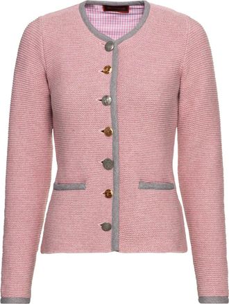 Reitmayer Linksstrickjacke mit Hirschstick Rosé/Grau, 48