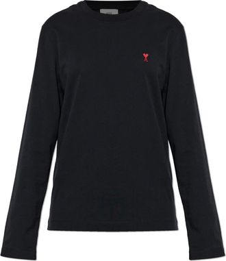 Ami Femme, Tops, Noir, Taille: 38 FR T-shirt &agrave; manches longues