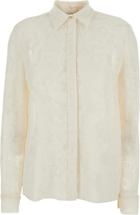 Pantaloni Torino Femme, Blouses et Chemises, Blanc, Taille: 40 FR Lucilla Lace Cotton Shirt