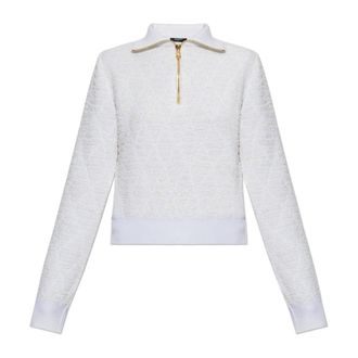 Balmain Pullover mit Kragen - - Knitwear - Damen - Wei&szlig; - 2XS
