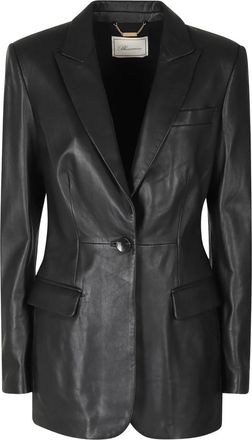 Blumarine Single-Breasted Nappa Jacket - - Jackets - Damen - Schwarzk - S