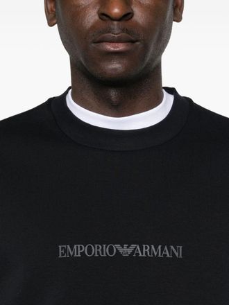 Emporio Armani Logo-Embroidered Sweatshirt - Black