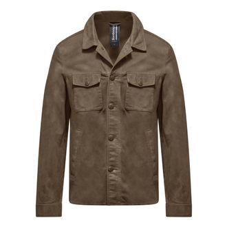 Bomboogie Homme, Vestes, Gris, Taille: M Veste chemise en cuir Wed