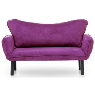 Les Tendances Canap&eacute; convertible 2 places tissu violet Kalos 140 cm