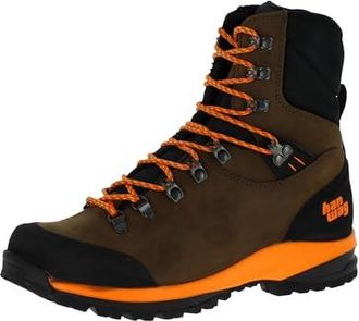 Hanwag Bottes de chasse Kalixfors Mid SF extra imperméables et stables pour homme avec dessus en cuir nubuck et semelle extérieure adhérente, Marron/orange.,