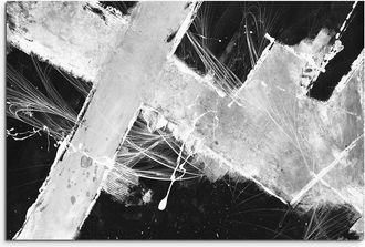 Paul Sinus Art Sinus Art Abstrakt 1185-120x80cm SCHWARZ-Weiss Bilder - Wandbild Kunstdruck in XXL Format - Fertig Aufgespannt - TOP - Leinwand - Wand Bild - Kunst Bi