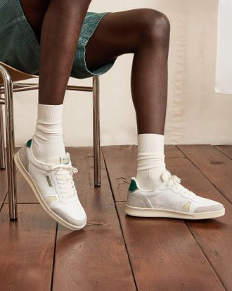 Faguo Baskets blanc et vert cuir