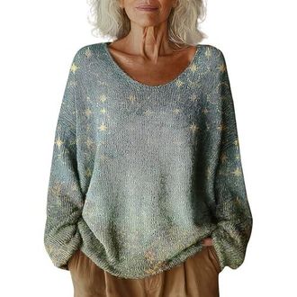 Generic Uwdiohq Pull Femme Imprim&eacute; &Agrave; Motifs pour (Mint Green, XXXXL) Chic Et Elegant Long Hiver Oversize sous Col Roul&eacute; Automne en Laine Sportswear Sweats Lon