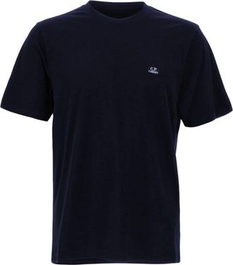 C.P. Company C.p. Company, Homme, Tops, Bleu, Taille: M T-Shirt 30/1 Jersey Logo Patch