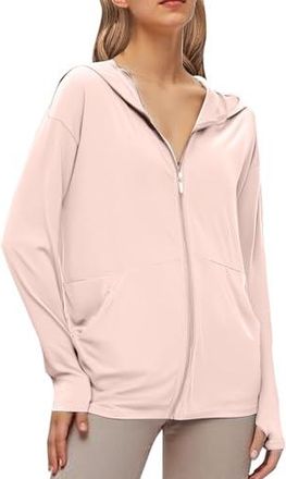 Generic Vestes pour femmes 2026 en soie glac&eacute;e veste de protection solaire coupe ample manches courtes &eacute;t&eacute; l&eacute;g&egrave;re et respirante, rose, XXL