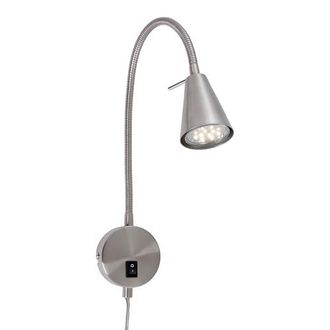 Briloner LED Bettlampe, Bettleuchte Flexarm, inkl. An-/Ausschalter, schwenkbar, 4,7 Watt, 350 Lumen, Schlafzimmerlampe, B&uuml;roleuchte, warmwei&szlig;e Lichtfarbe, Meta