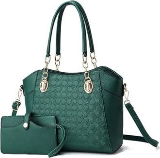 Nicole & Doris Sac a Main et Portefeuille Femme Sac Fourre Tout Moyen Cuir PU Sac &agrave; Main Bandouli&egrave;re Ensemble Sac D&eacute;paule pour Travail Shopping Voyage Vert
