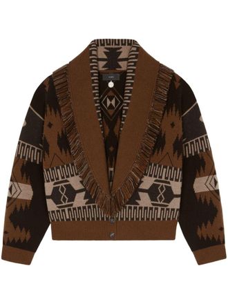 Alanui cardigan &agrave; motif en jacquard - Marron