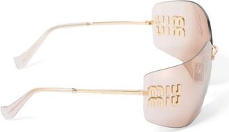 Miu Miu Eyewear SMU54YC080MZVN Rimless Squared Sunglasses - Pink
