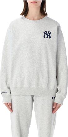 Sporty & Rich Femme, Sweatshirts et sweats &agrave; capuche, Gris, Taille: 42 FR Heriatge Yankee Crewneck