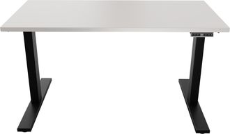Bisley H&ouml;henverstellbarer Schreibtisch E-WonderTech, EWT1608007, Platte 007 lichtgrau, Gestell 333 schwarz, H 630-1280 x B 1600 x T 800