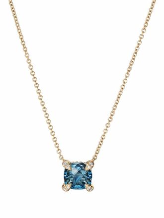David Yurman collier Ch&acirc;telaine en or 18ct serti de diamants et de topaze