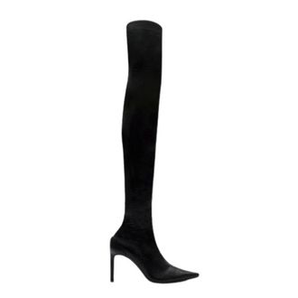 Courr&egrave;ges Vinyl Stretch Logo Absatz-Stiefel - - Shoes - Damen - Schwarzk - 36 EU