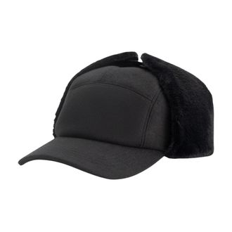 Arte Casquette Aviateur en Cuir et Peau Lain&eacute;e - unisex - Accessoires - Noir - Taille: ONE Size