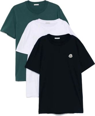 Moncler Homme, Tops, Multicolore, Taille: S Moncler - lot de trois T-shirts &agrave; patch logo