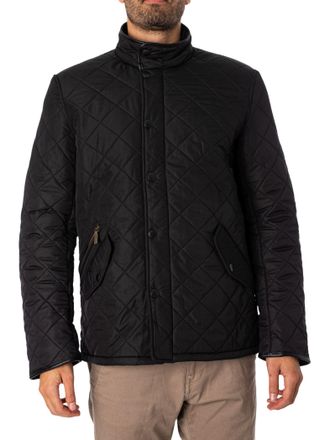 Barbour Powell Steppjacke, Schwarz