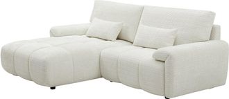 Vente-Unique Ecksofa - Ecke Links - Chenille-Stoff - Offwhite - ANELKO