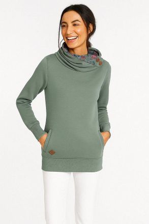 Ragwear Sweatshirt ANGELLIKA FLOWERS O mit asymmetrischem Schalkragen