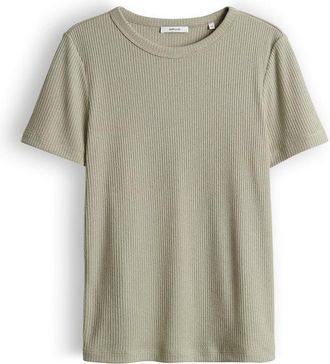 OPUS Kurzarmshirt Sydra aus Jersey mit Rippstruktur elastischer Stoff, weicher Griff, Casual