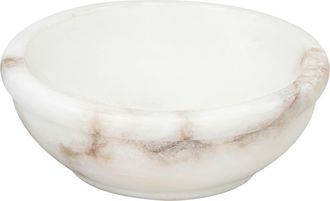 MaMeMi Elegante runde Räucherschale Weiss [FEUERFEST Durchmesser 6,5 cm, Höhe 3 cm] aus SPECKSTEIN zum Räuchern daheim auf Räucherkohle. Handarbeit aus indis