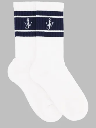J.W.Anderson Womens Socks With Logo White Cotton