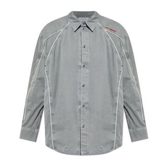 Off-white Shirt mit gesticktem Logo - - Shirts - Herren - Grau - XL