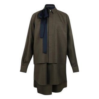 sacai Kurzes Hemdblusenkleid - - Dresses - Damen - Braun - M