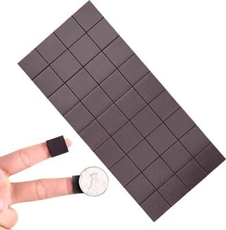 Generic Uoqpty Lot de 36 feuilles magn&eacute;tiques autocollantes - Carr&eacute;s magn&eacute;tiques ultra fins - Aimant mural puissant avec dos adh&eacute;sif - Pour cuisine, &eacute;cole, tr
