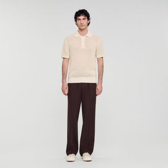 Sandro Polo en coton &agrave; col polo