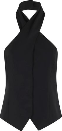 Federica Tosi Femme, Tops, Noir, Taille: 34 FR Cady Gilet with Crossover