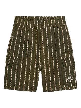 Only the Blind Greenwood crochet stripe shorts - Gr&uuml;n