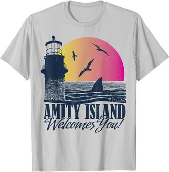 Jaws Amity Island Welcomes You Lighthouse Sunset Portrait T-Shirt
