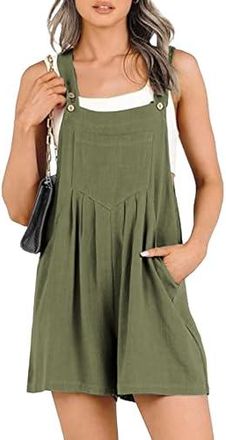 Generic Salopettes pour filles, combinaisons pour femmes, salopettes courtes dété, barboteuses décontractées sans manches femmes